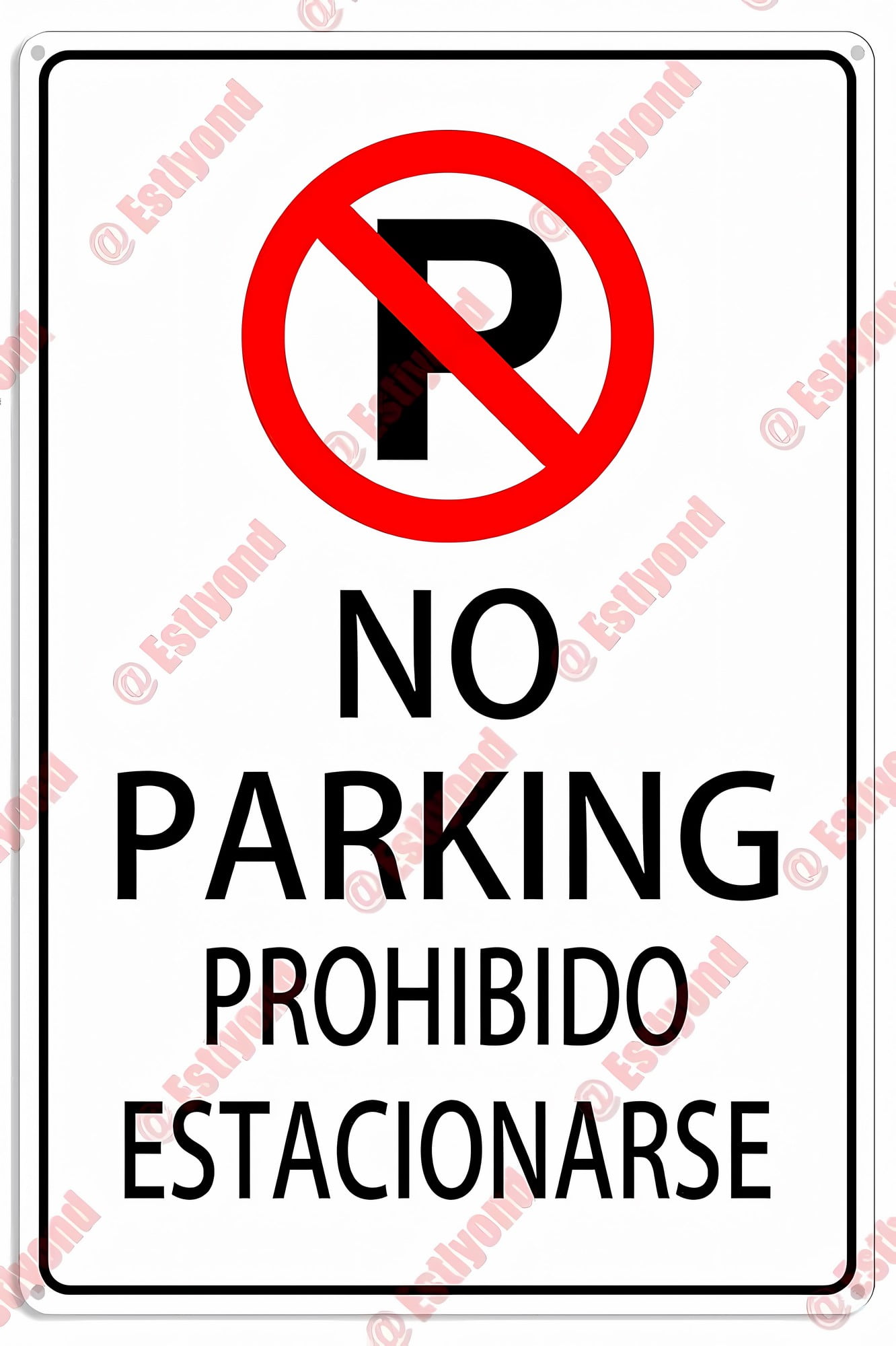 No Parking with Symbol Aluminum Sign - 8"x12", Caution Warning Decor ...