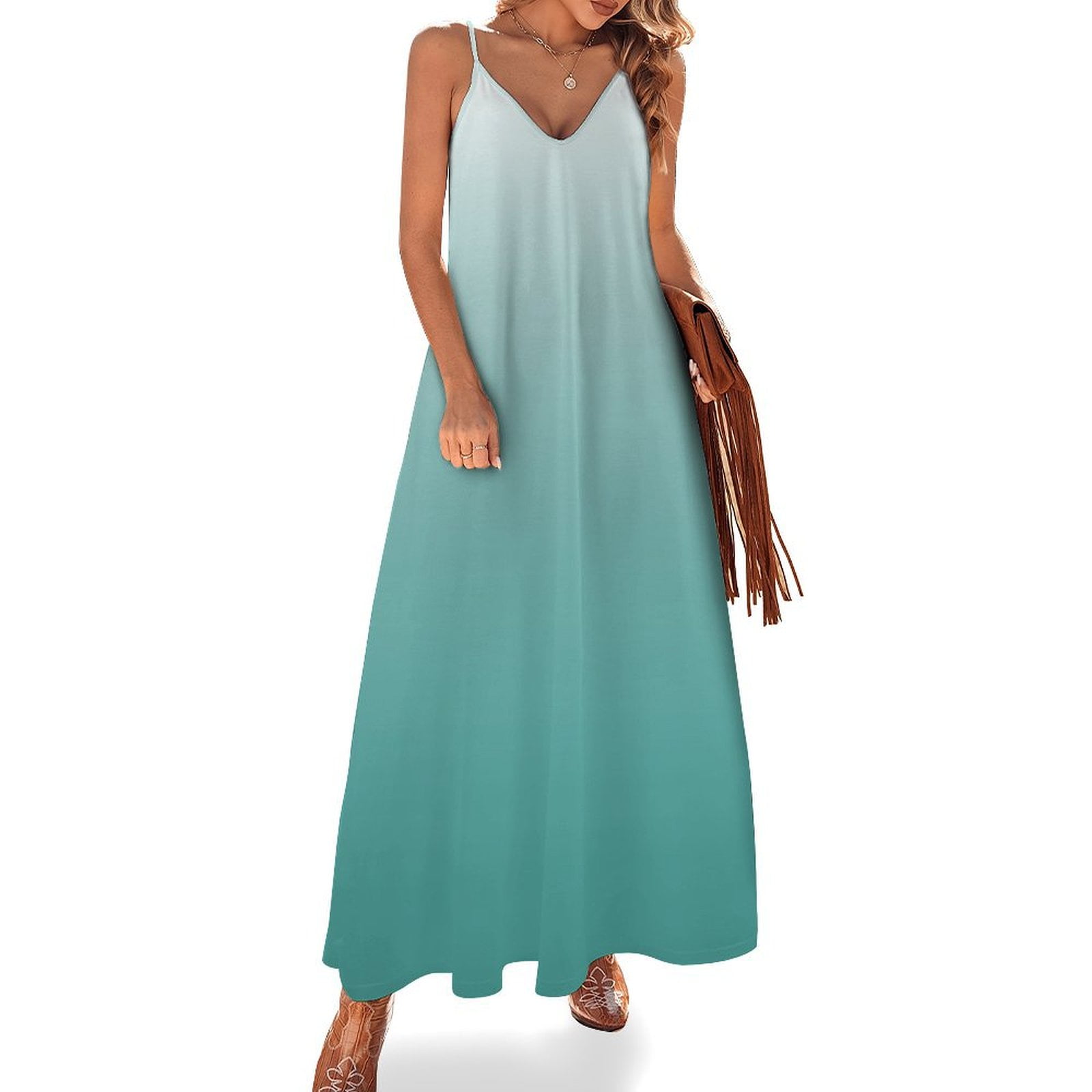 No Pattern Visible Design Sleeveless Dress Woman Fashion Long Dresses ...
