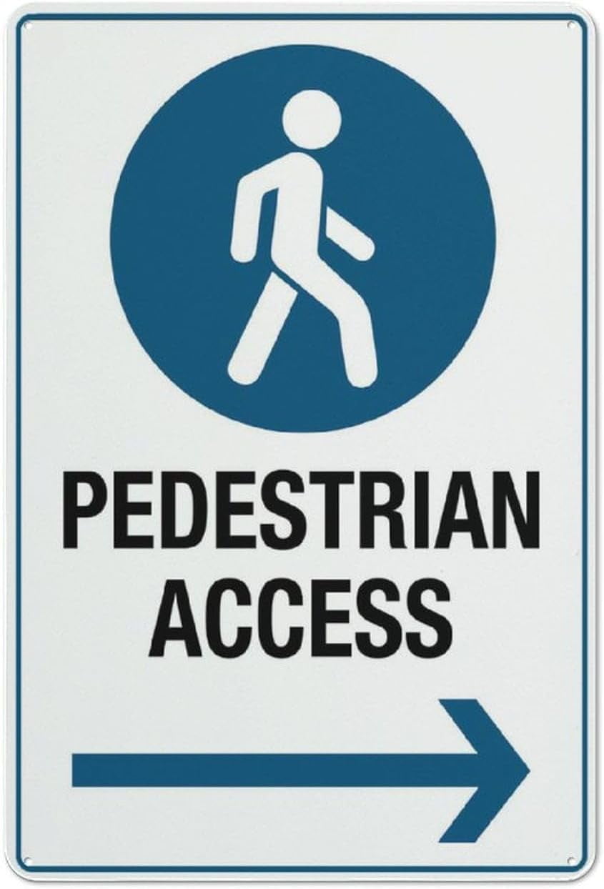 No Pedestrian Access Sign Safety Signs Metal Aluminum Signs, Weather ...