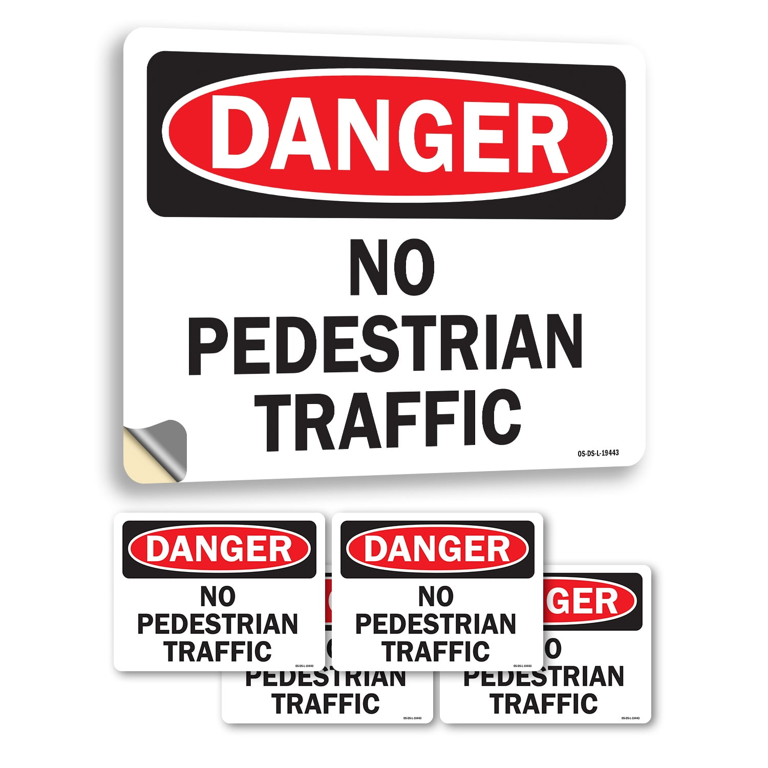 No Pedestrian Traffic OSHA Danger Vinyl Decal Label 10 Inch x 7 Inch ...