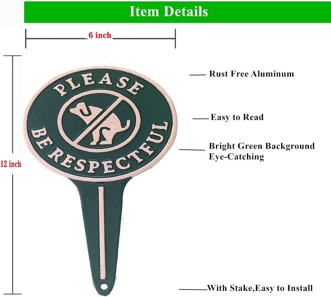 No Peeing/Pooping Be Respectful Dog Sign,Stop Dogs From Pooping And ...