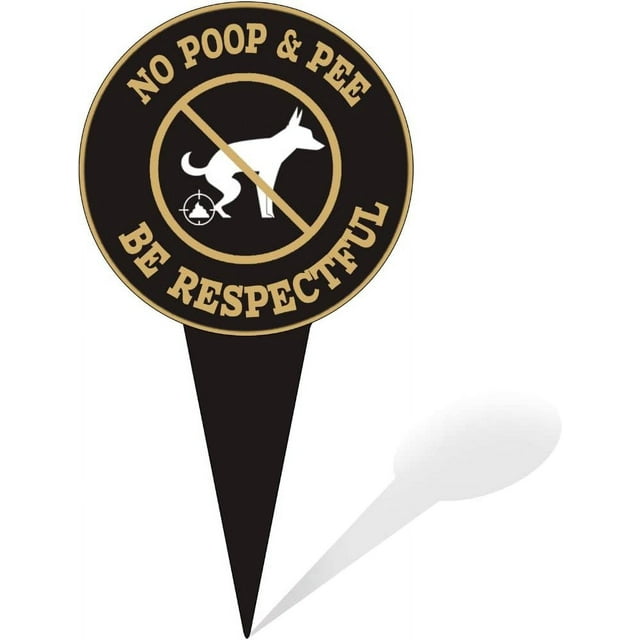 2PCS No Peeing/Pooping Be Respectful Dog Sign,Stop Dogs from Pooping ...