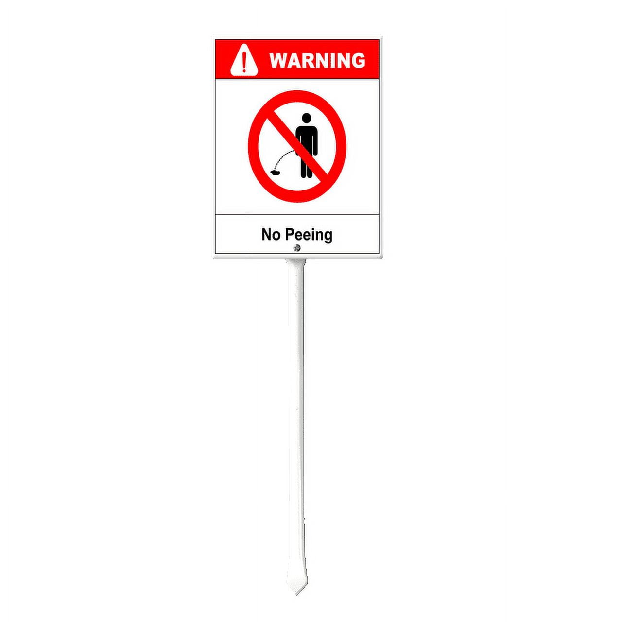 No Peeing Sign With Metal Stake, 7" x 21.6" Aluminum Yard Sign for ...