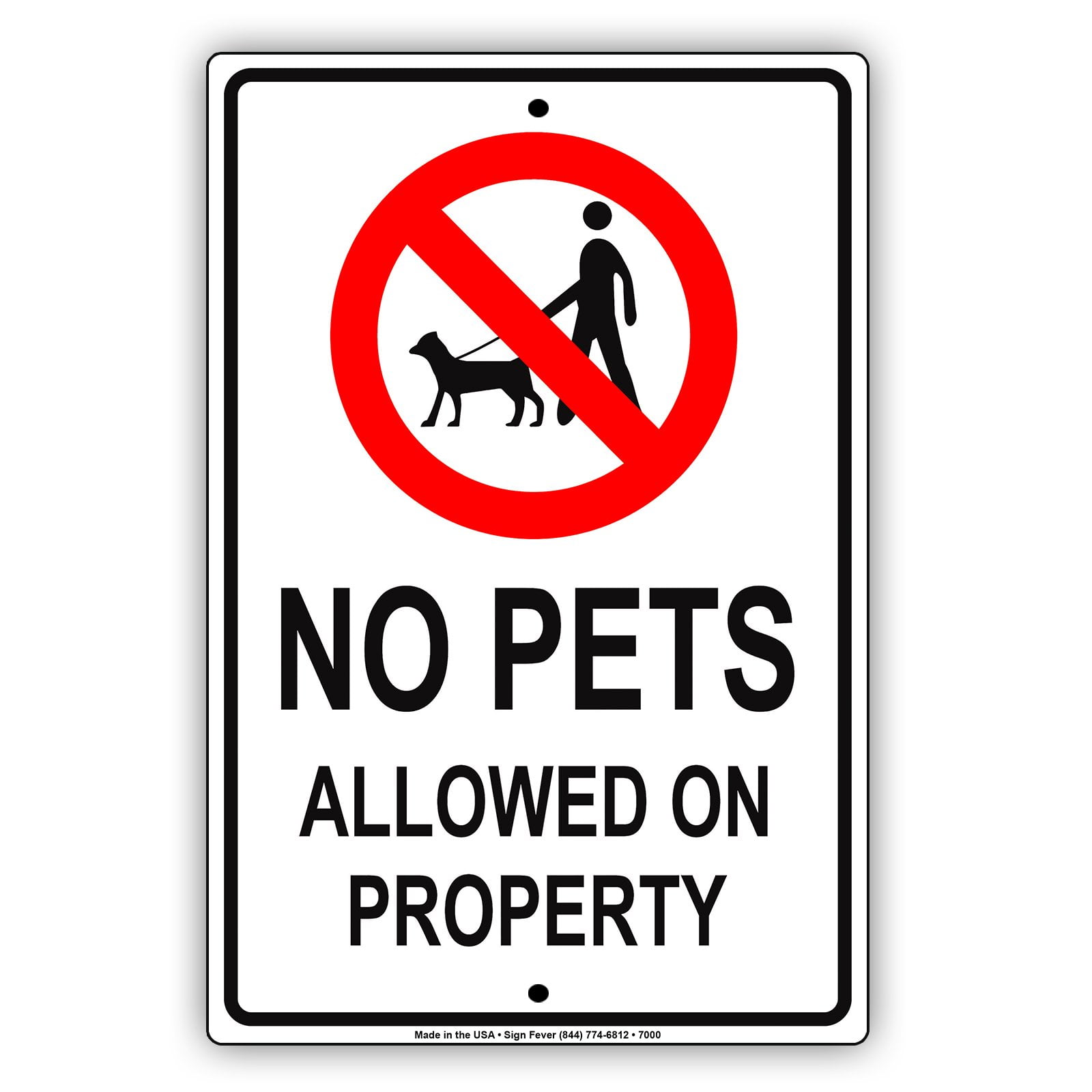 No Pets Allowed On Property Aluminium Metal Sign Animals Dogs Premises ...