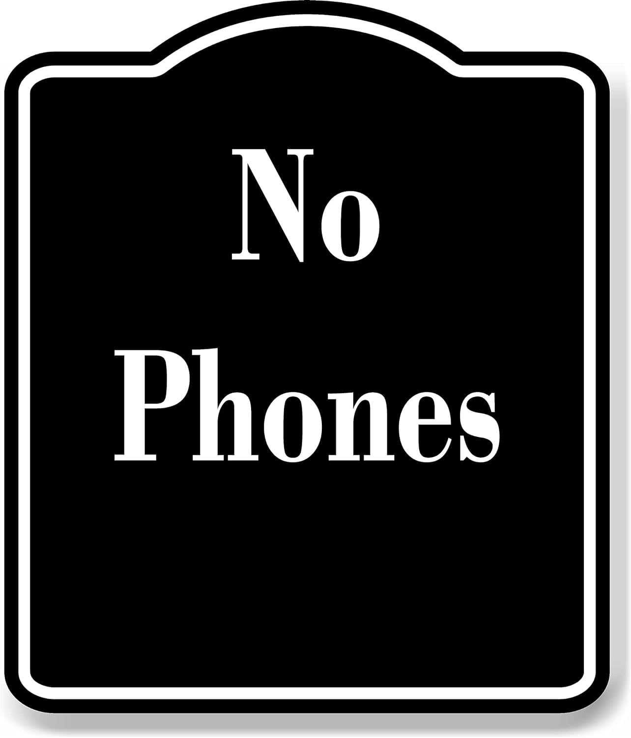 No Phones Elegant BLACK Aluminum Composite Sign, 8.5"x10" - Walmart.com