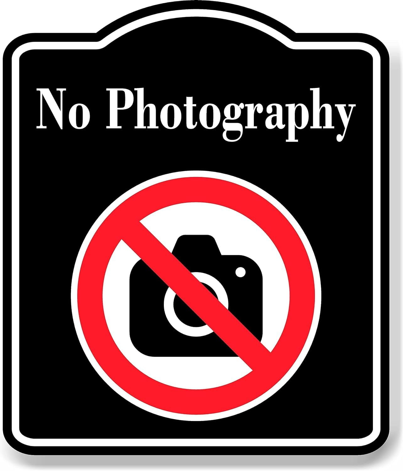 No Photography Symbol BLACK Aluminum Composite Sign, 20"x24" - Walmart.com