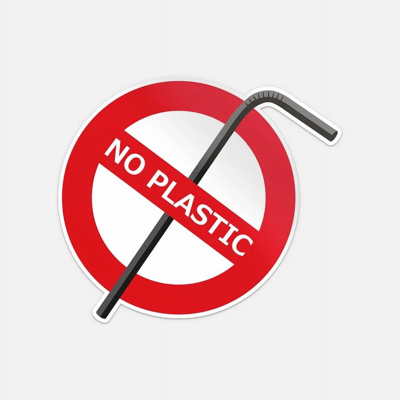 No Plastic Prohibition Die-Cut Sticker Phone Decal Water Bottle ...