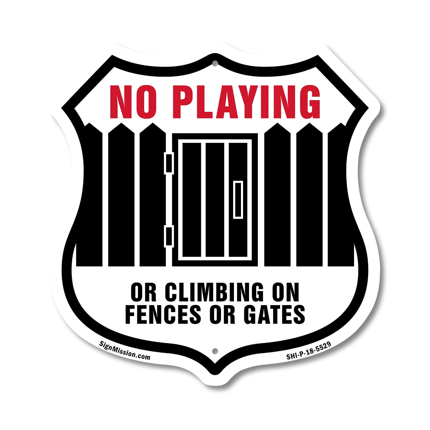 No Playing or Climbing on Fences or Gates (5 Pack) 12 inch X 12 inch ...