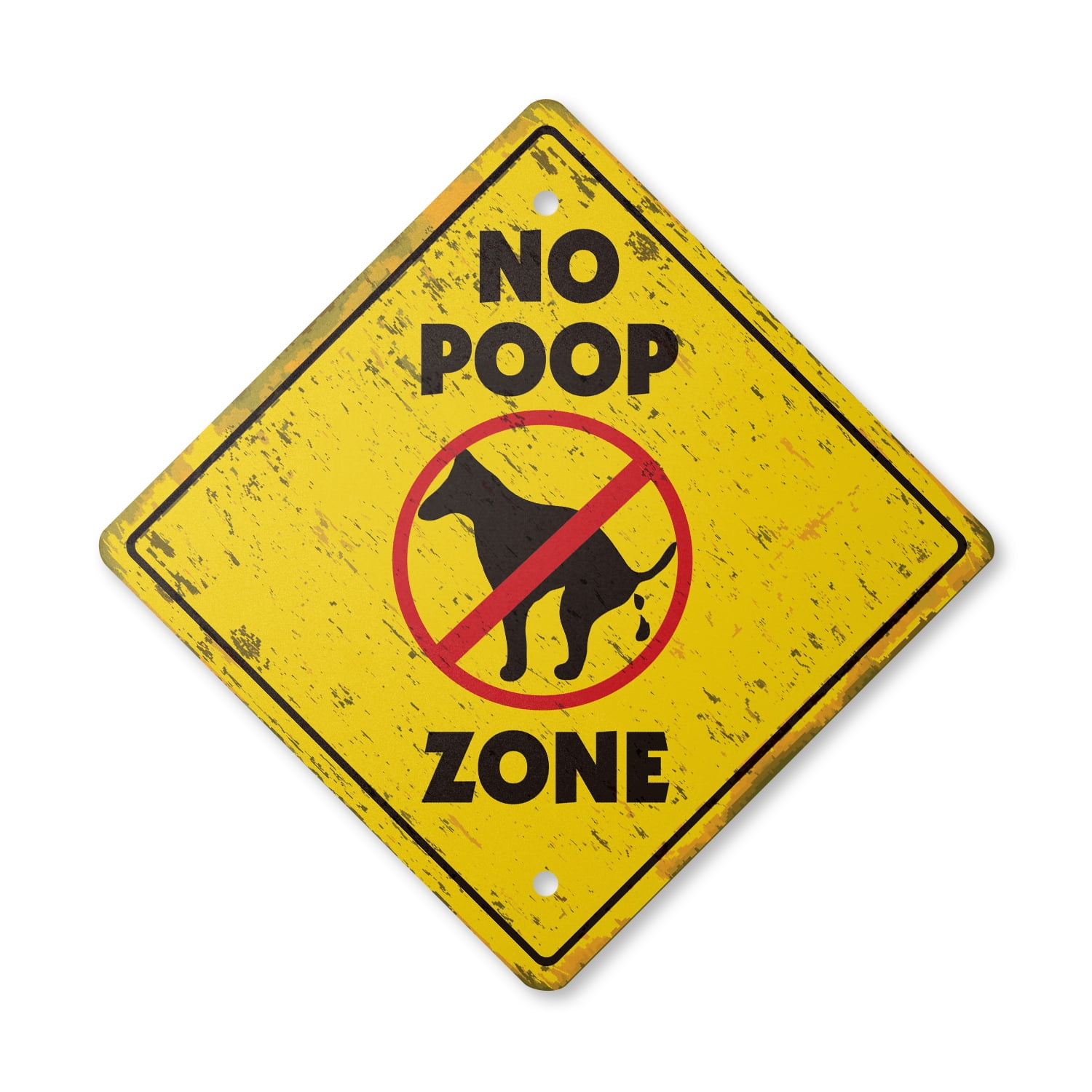 No Poop Zone Vintage Crossing Sign Zone Xing | Indoor/Outdoor Plastic ...