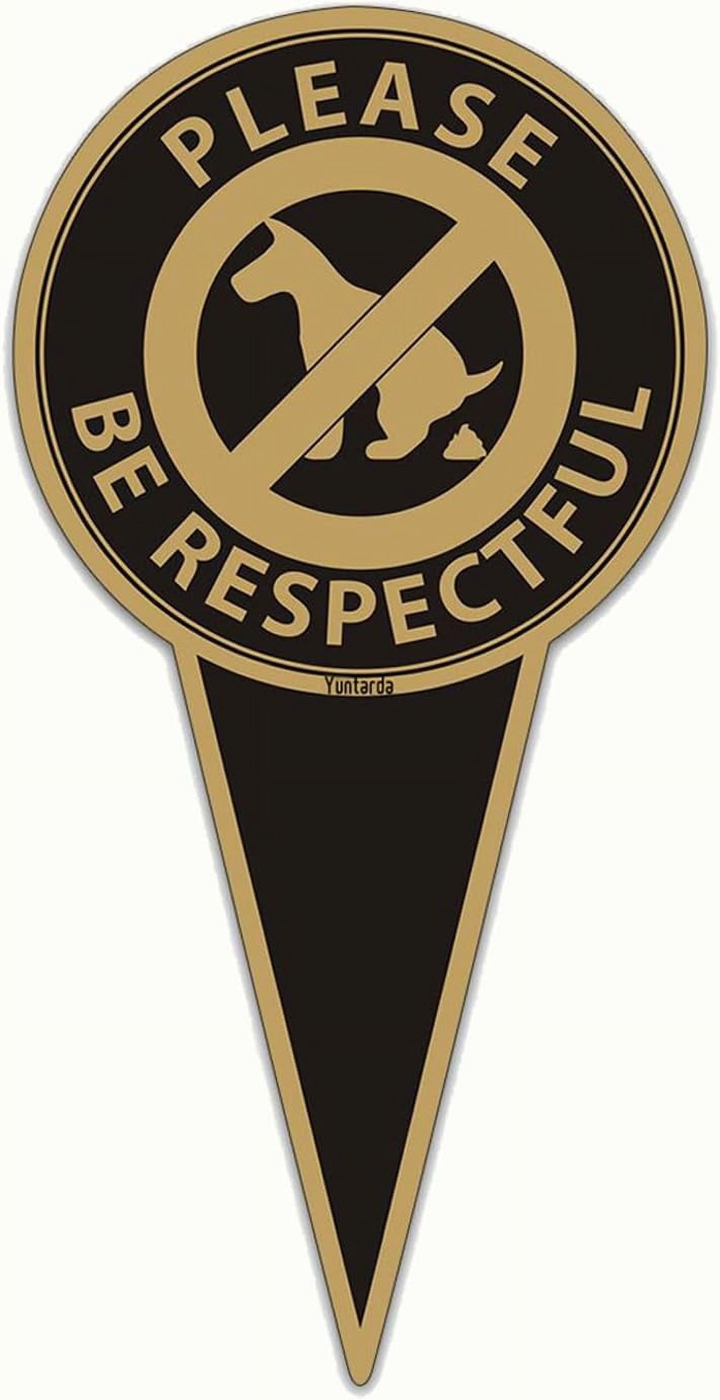 No Pooping Dog Sign-Please Be Respectful - 12"x6" Double Sided Stop ...