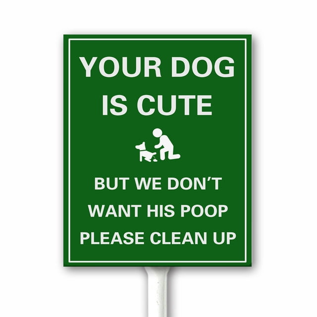No Pooping Dog Signs for Yard Clean up Your Dogs Poop Yard Sign with ...