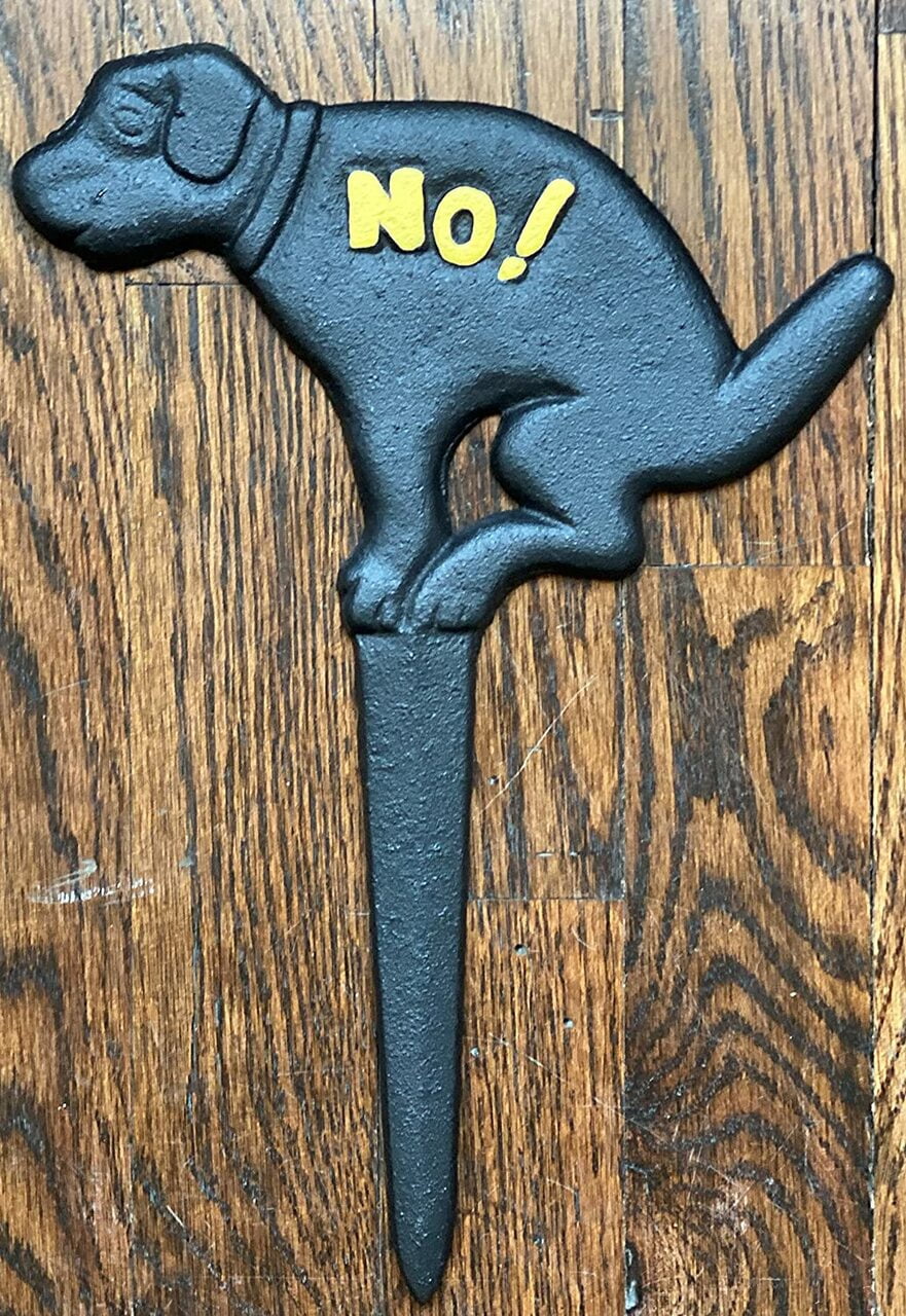 No Pooping Yard Sign-No Dog Pooping Sign (Black CAST Iron, Hight 11.5 ...