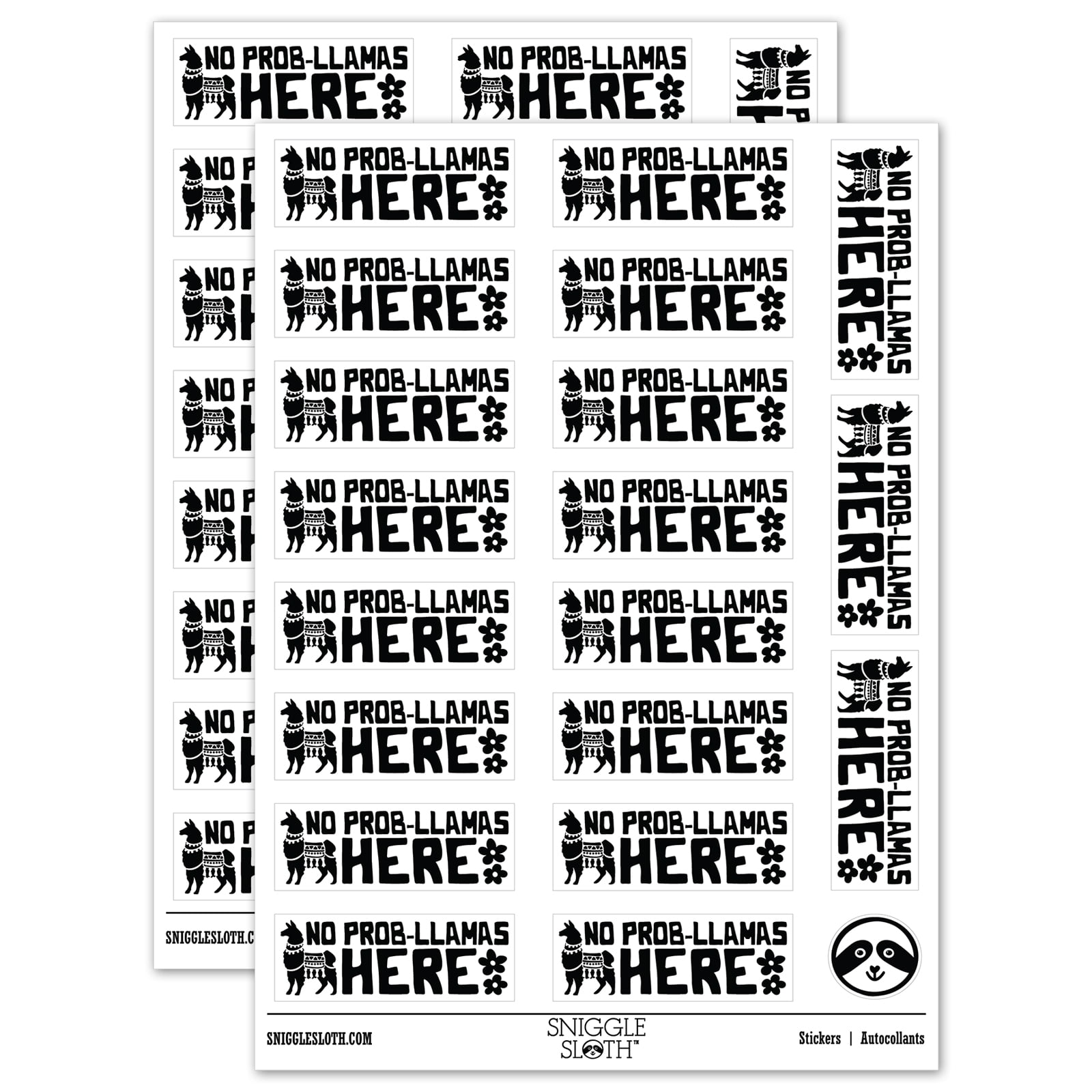 No Prob-llamas Problems Here Teacher Student School Sticker Set - White ...