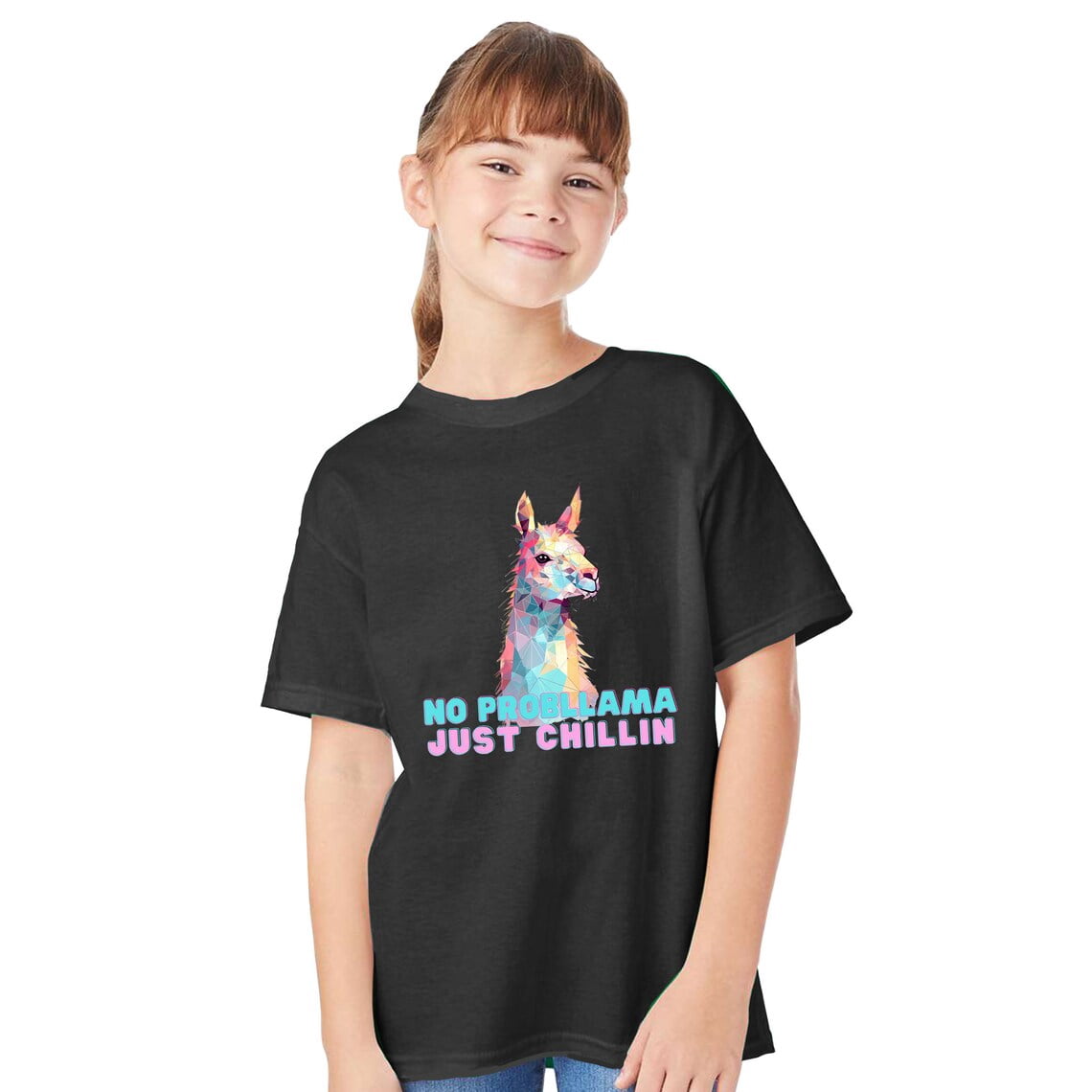 No Probllama, Just Chillin Youth Kids Tee Shirt, Funny Animal Shirt ...