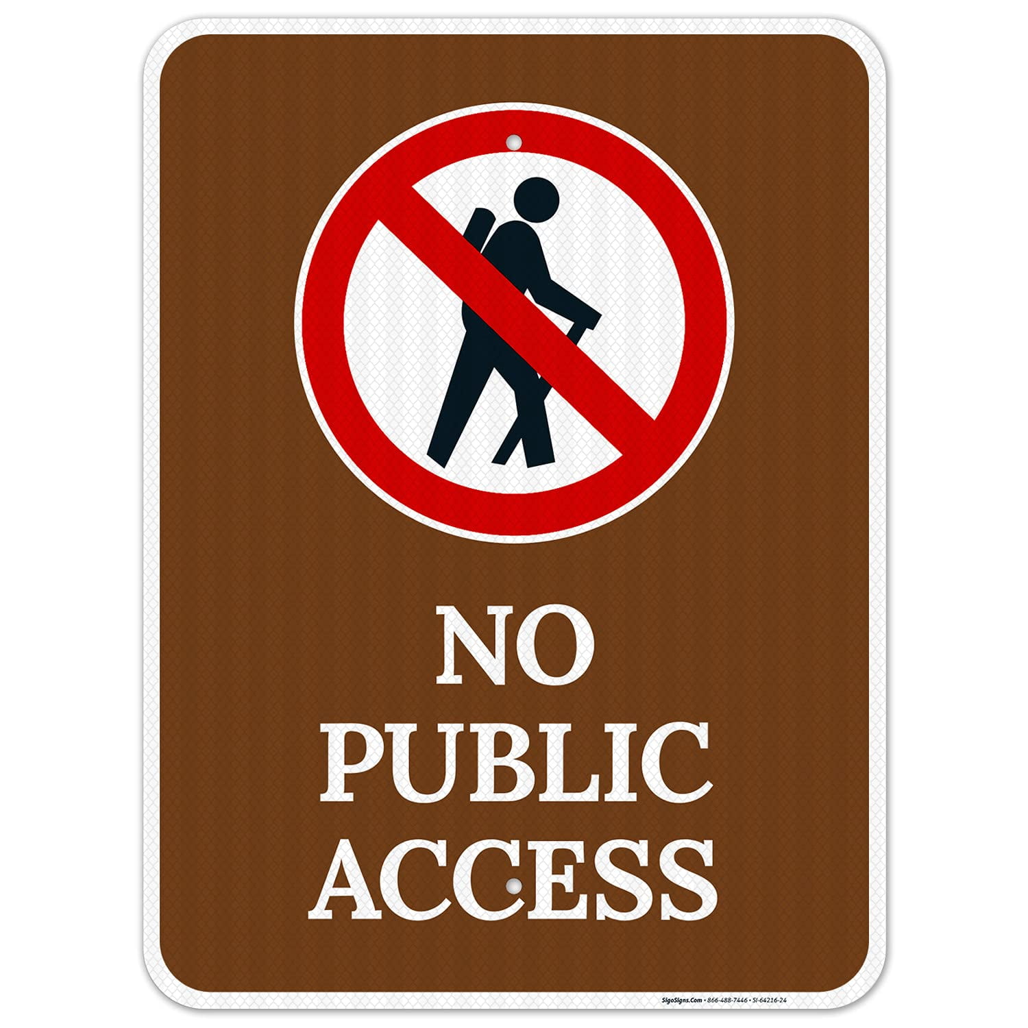 No Public Access with Graphic Sign, 18x24 Inches, 3M EGP Reflective ...
