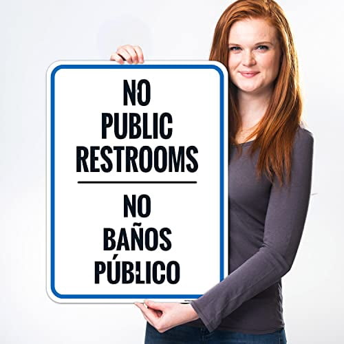 No Public Restrooms Servicios Privados Sign, 18x24 Inches, 55 mil thick ...