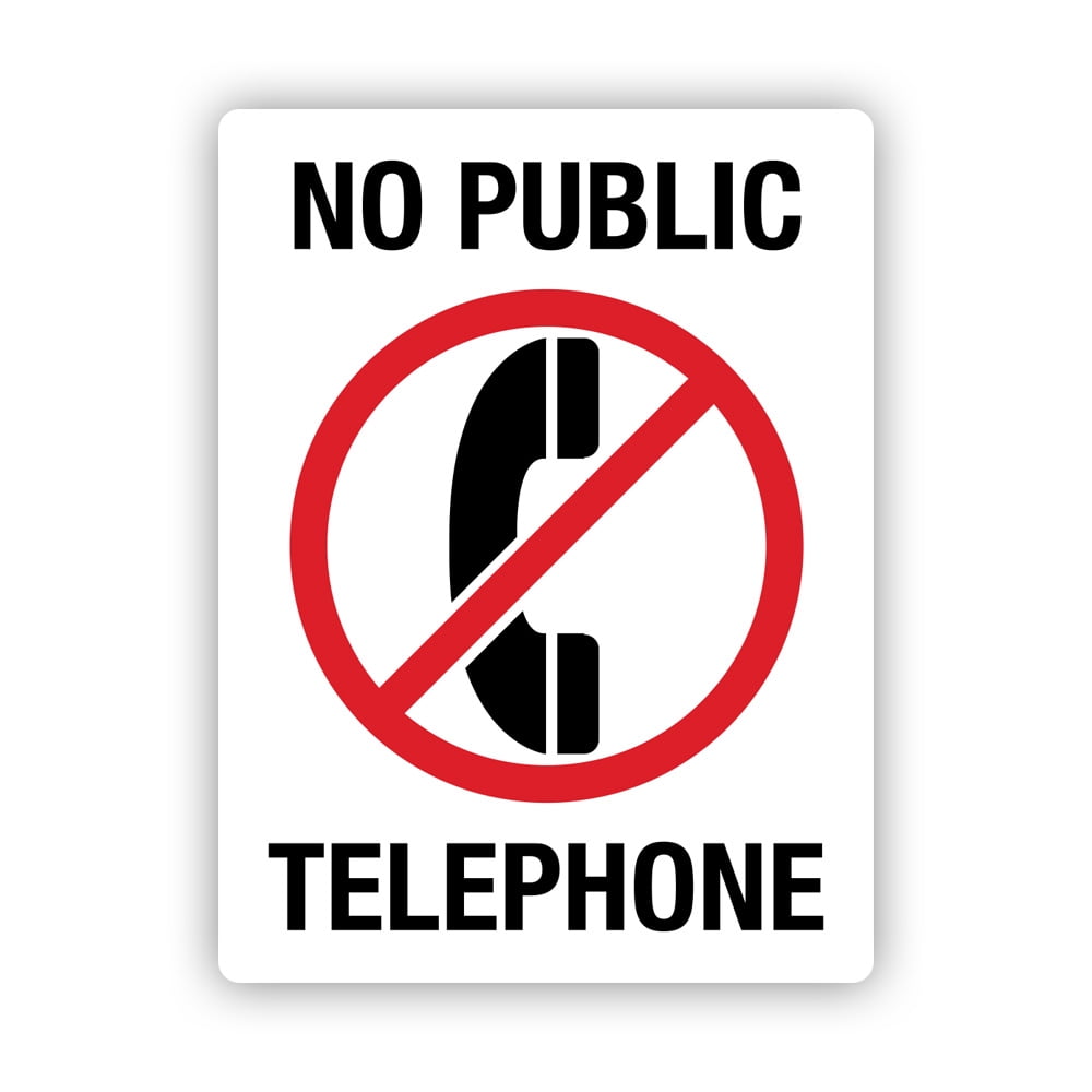 No Public Telephone Sticker Decal - Self Adhesive Vinyl - Weatherproof ...