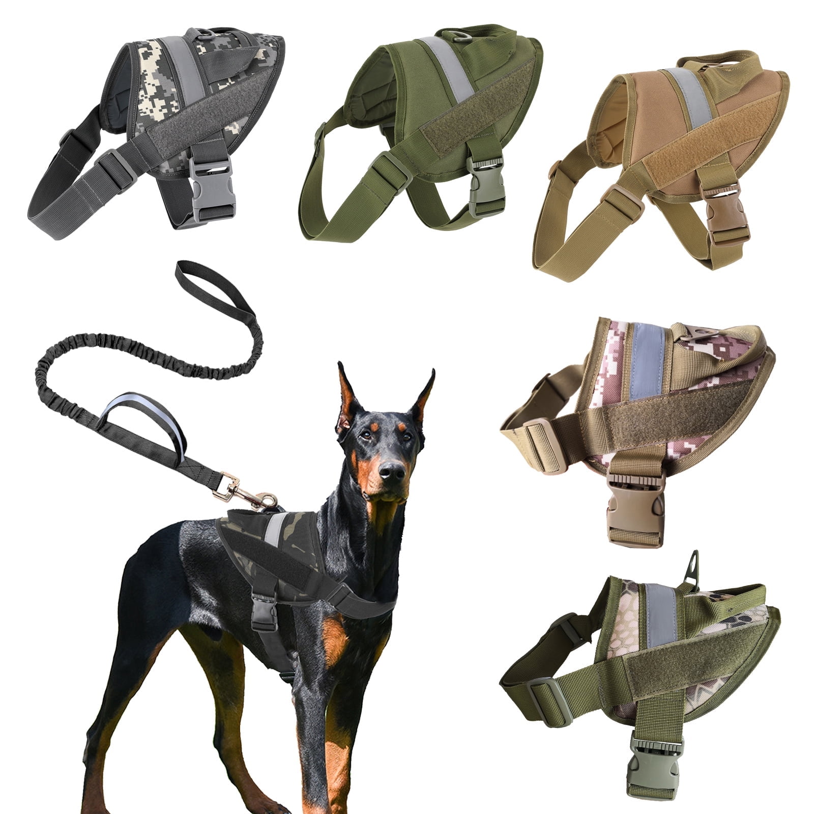 No Pull Dog Harness with Leash Set and 4 Pcs Free Tags/Patches ...