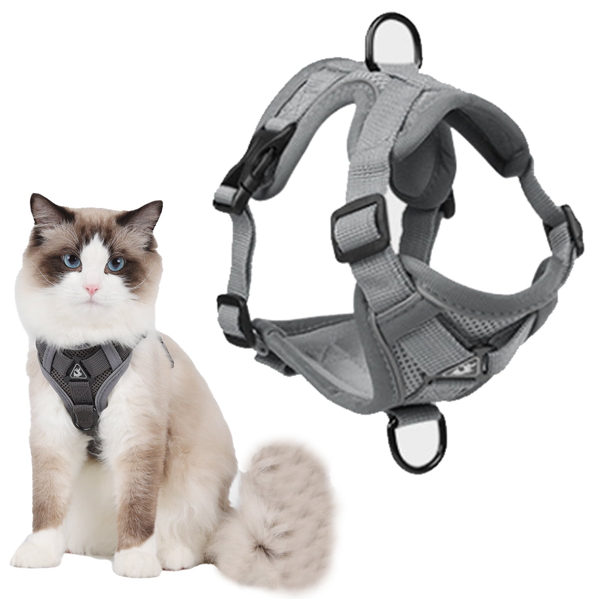 No Pull Dog Harness, Reflective Adjustable No Choke Pet Vest with Front & Back 2 Leash ...