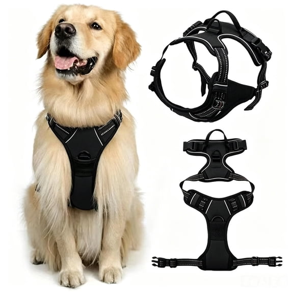 No Pull Dog Harness, Reflective Front Clip Vest, Adjustable Soft Padded ...