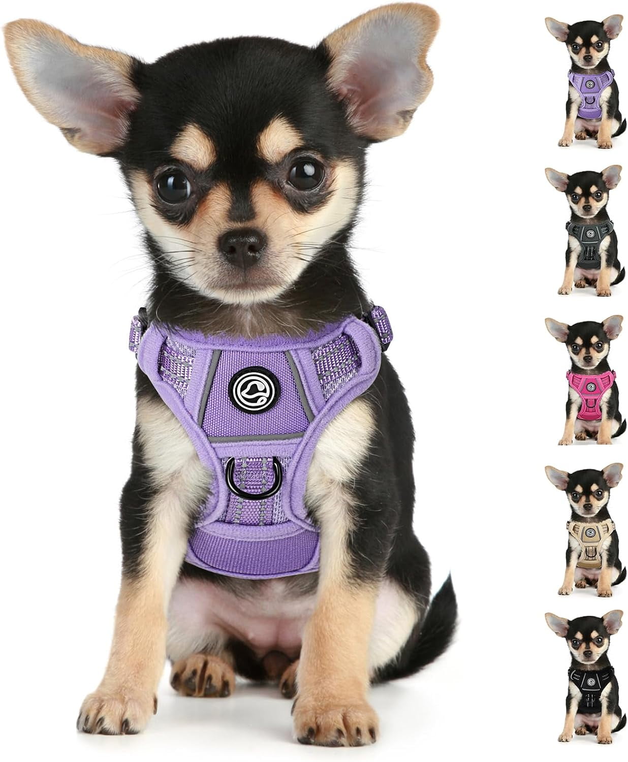 No Pull Dog Harness with 2 Leash Clips, Adjustable Soft Padded Dog Vest ...
