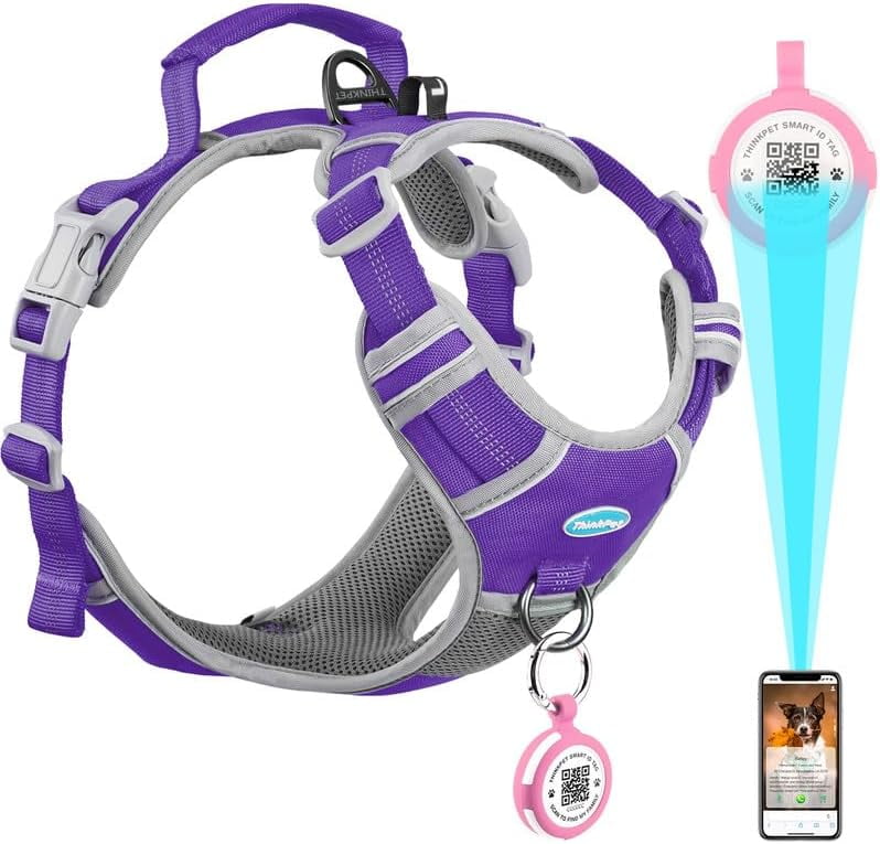 No Pull Harness for Small, Medium, Large Dogs with Airtags Holder ...