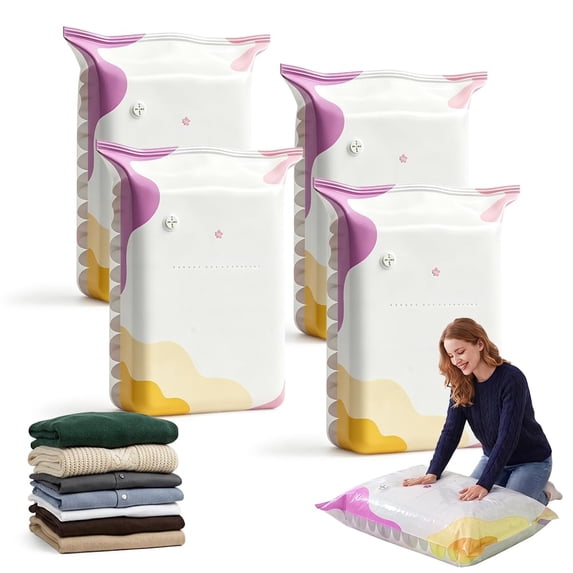 No Pump Vacuum Storage Bags, 3D Large Capacity Storage Compression Bags ...