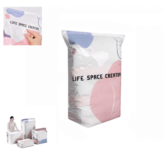No-Pump Vacuum Storage Bags, Large Standing Cube Space Saving Bags for ...