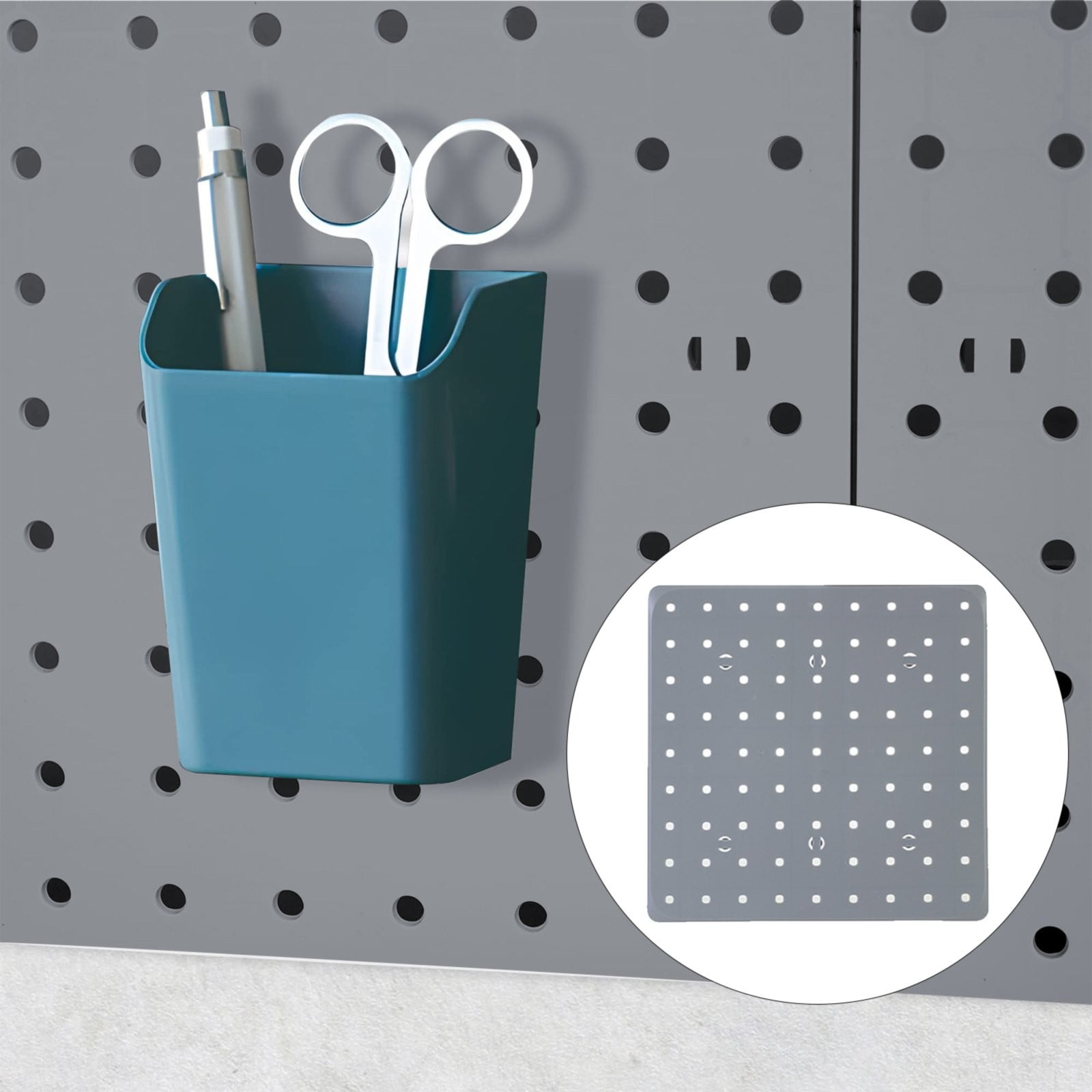 No-Punch Household Hole Board Wall Storage Rack Gray - Walmart.com