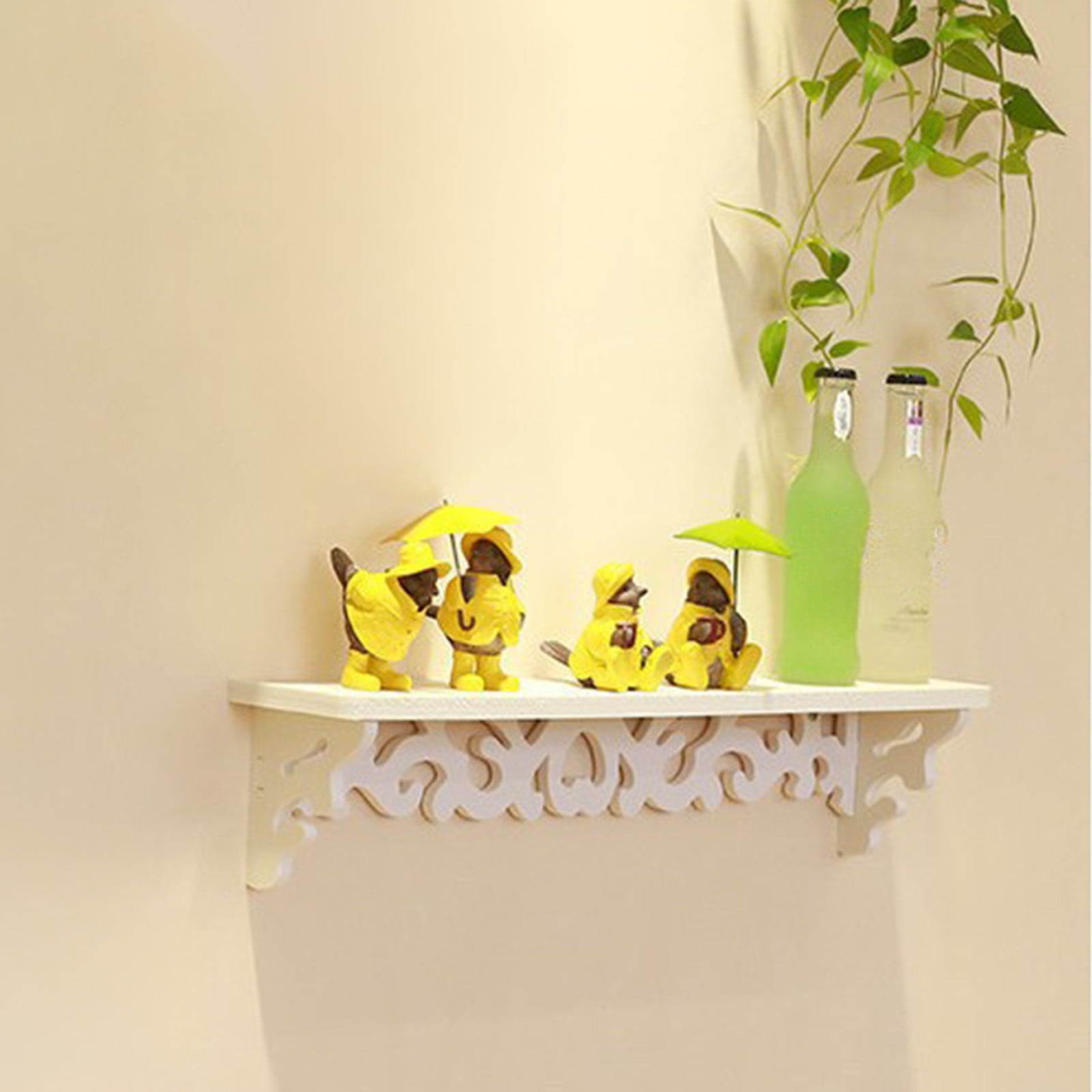 No-Punch Wall-Mounted PVC Floating Shelves, Versatile Display Shelf for ...