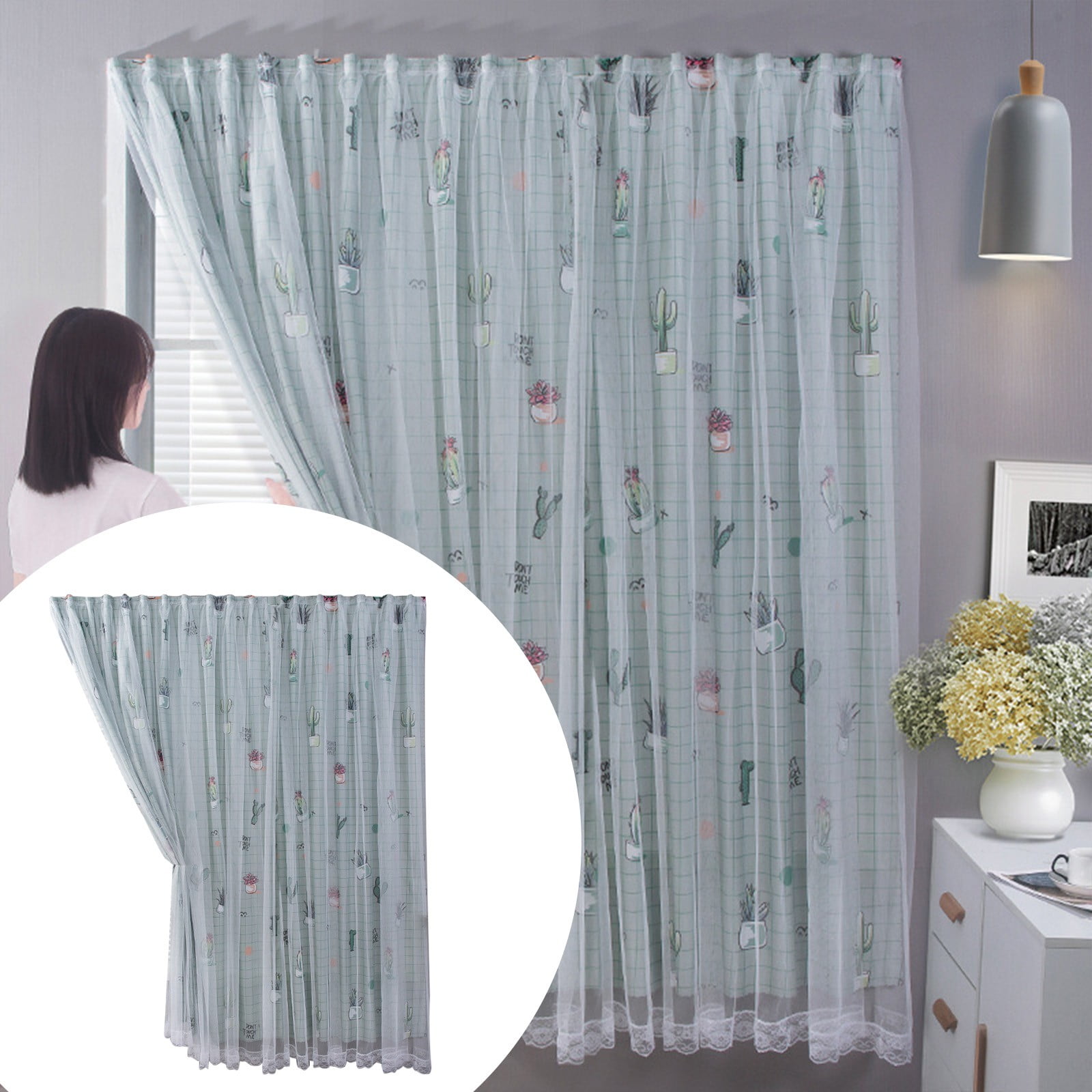 No Punching With Yarn Curtain Translucent Impervious To People Yarn ...