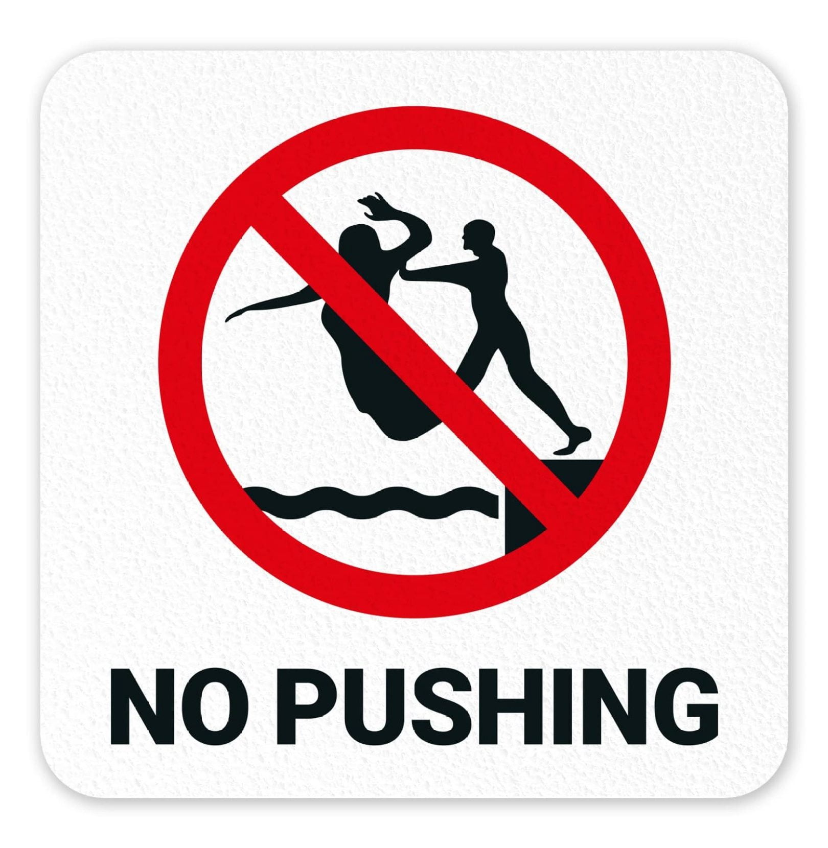 No Pushing Vinyl Adhesive Pool Depth Marker, 6x6 inches, Pool Marker ...