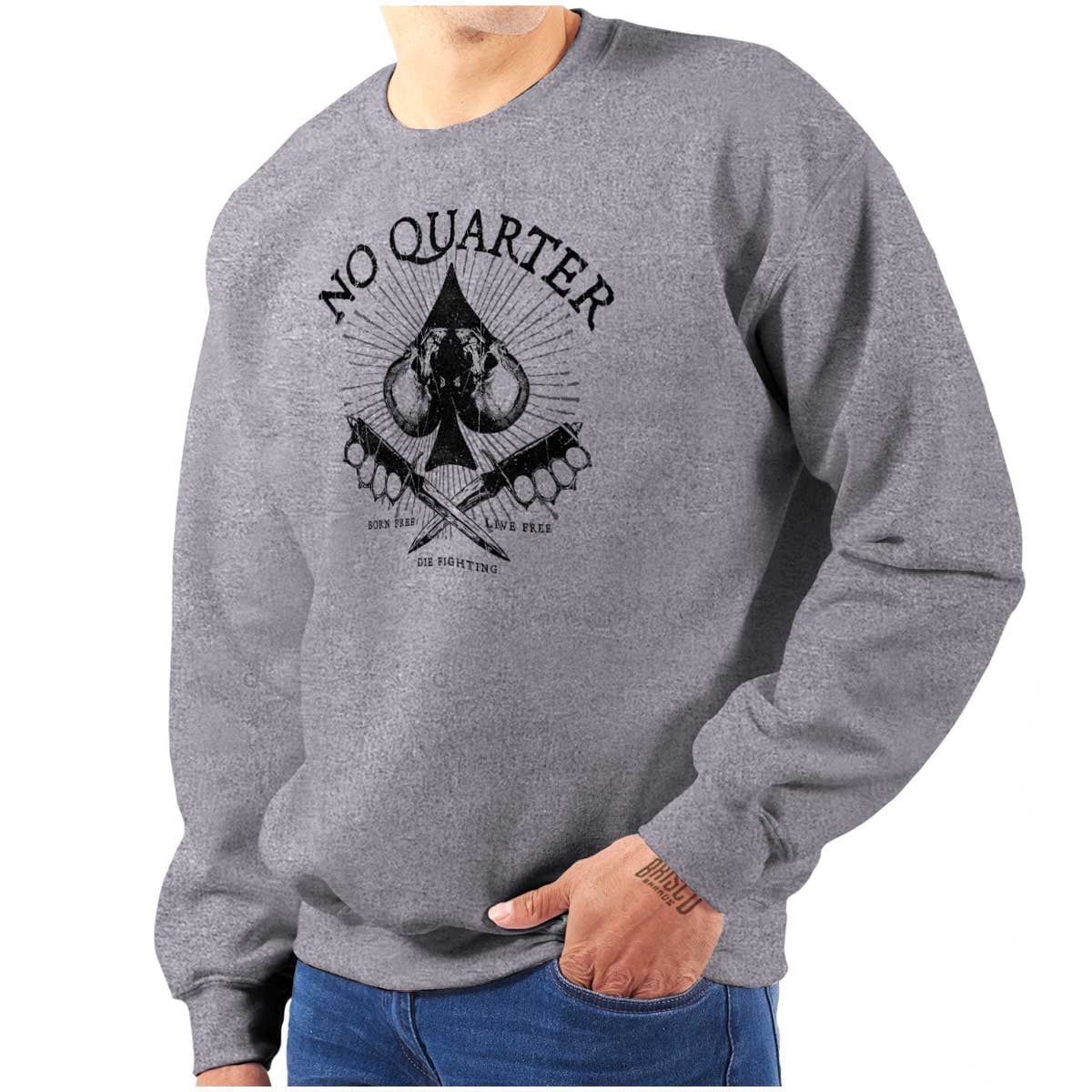 No Quarter Flag Mercy Defend Freedom Unisex Plus Fleece Graphic ...