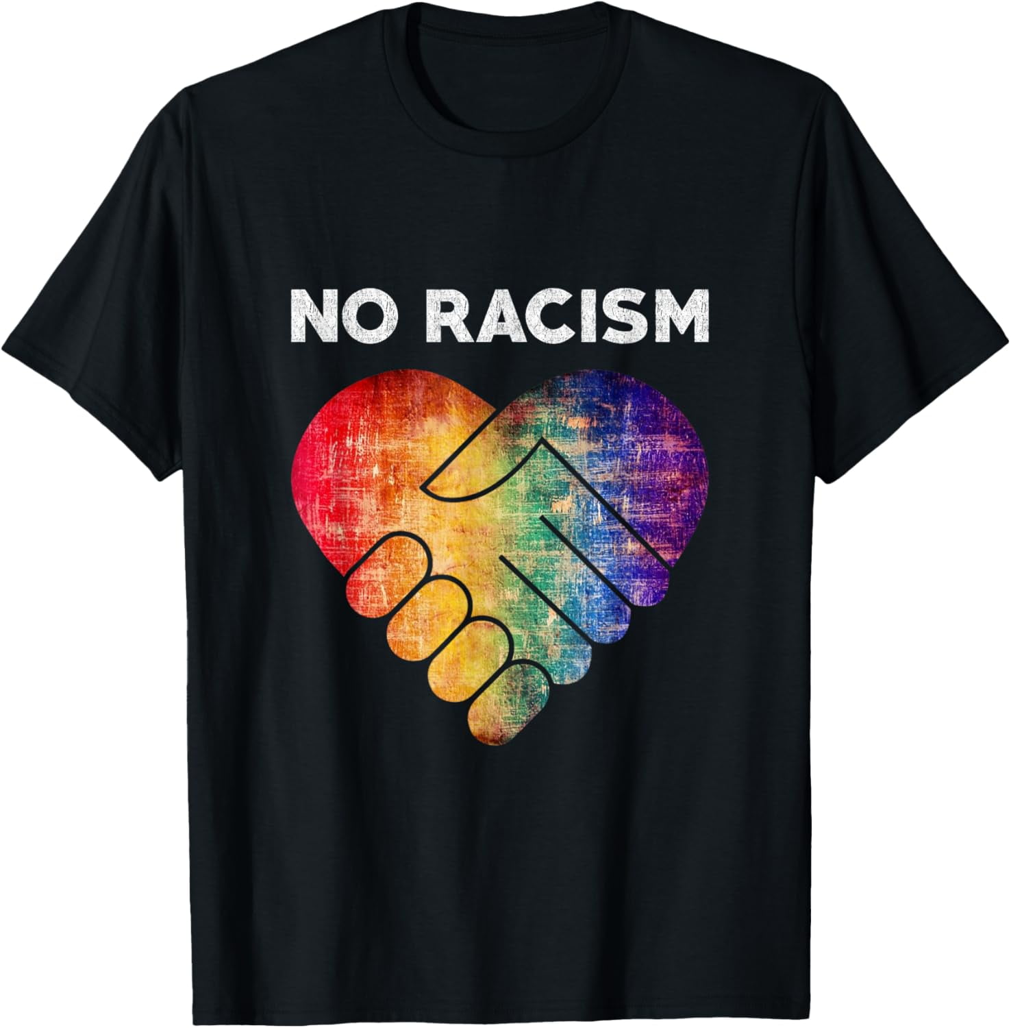 No Racism Love Heart Anti Racism T-Shirt - Walmart.com