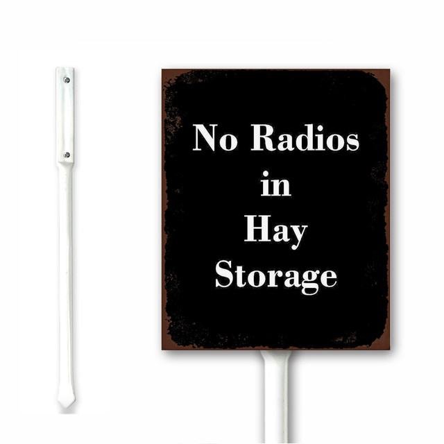 No Radios in Hay Storage Sign for Outdoor Metal Yard Sign Funny Lawn ...