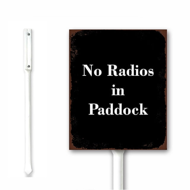 No Radios in Paddock Metal Yard Sign With Stake Lawn Sign Outdoor ...