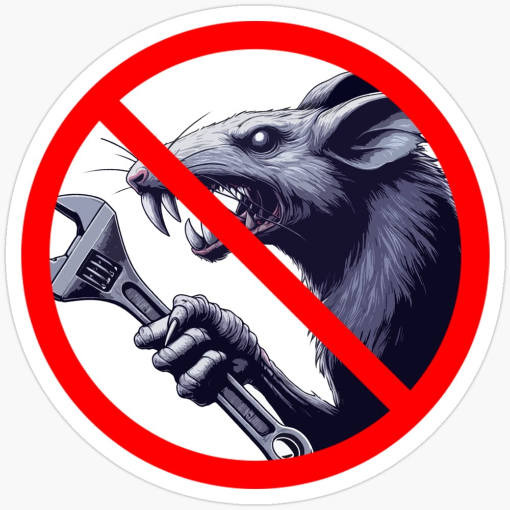 No Rat Tool Thiefs Sticker Phone Decal Water Bottle Stickers Car Decals ...