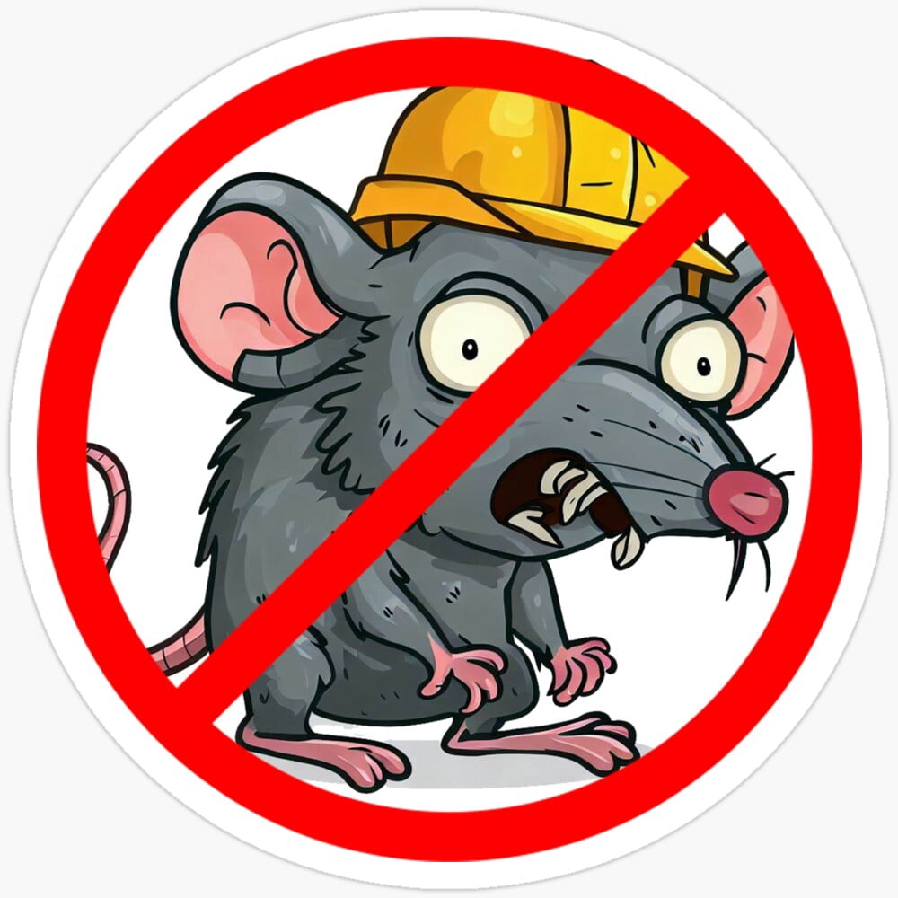 No Rats - Construction Trade Worker Sticker Phone Decal Water Bottle ...