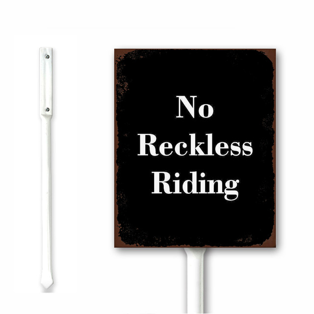 No Reckless Riding Sign for Outdoor Metal Yard Sign Funny Lawn Sign ...