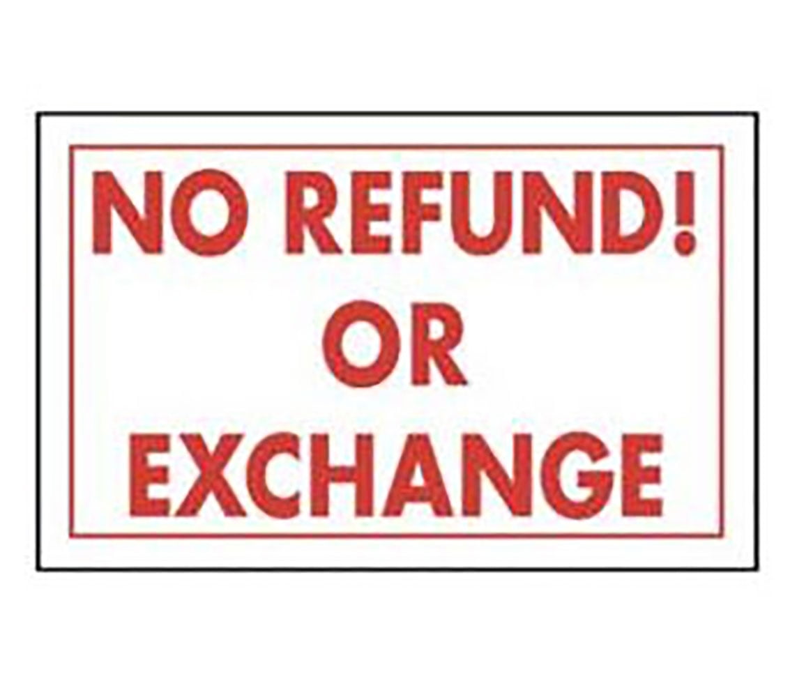 No Refund! Or Exchange Policy Sign Card - Pack of 3 - Walmart.com