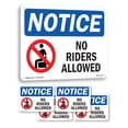 No Riders Allowed OSHA Notice Aluminum Sign 18 Inch x 12 Inch - 5 Pack ...