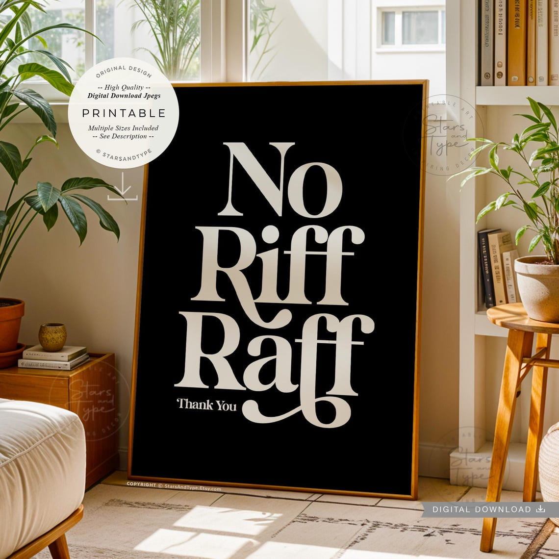 No Riff Raff, Art, Bar Cart Sign, Drinking Quote, Alcohol Drinks Party ...
