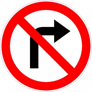 No Right Turn Sticker Window Decal Phone Decal Water Bottle Stickers ...