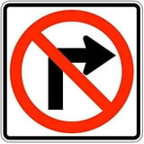 No Right Turn (Symbol) Traffic Sign 24 inch x 24 inch 3M High Intensity ...
