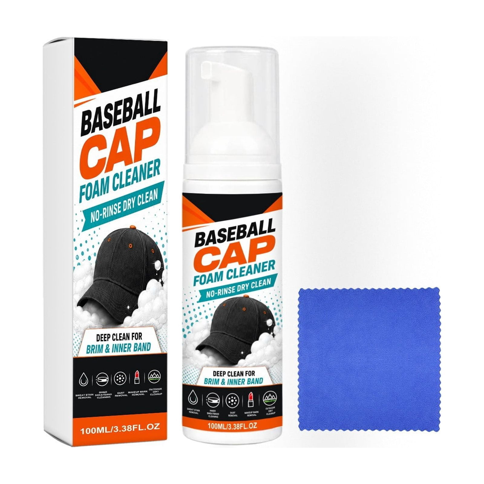 No-Rinse Baseball Cap Foam Cleaner, Dry Clean, on Baseball Caps, Cowboy ...
