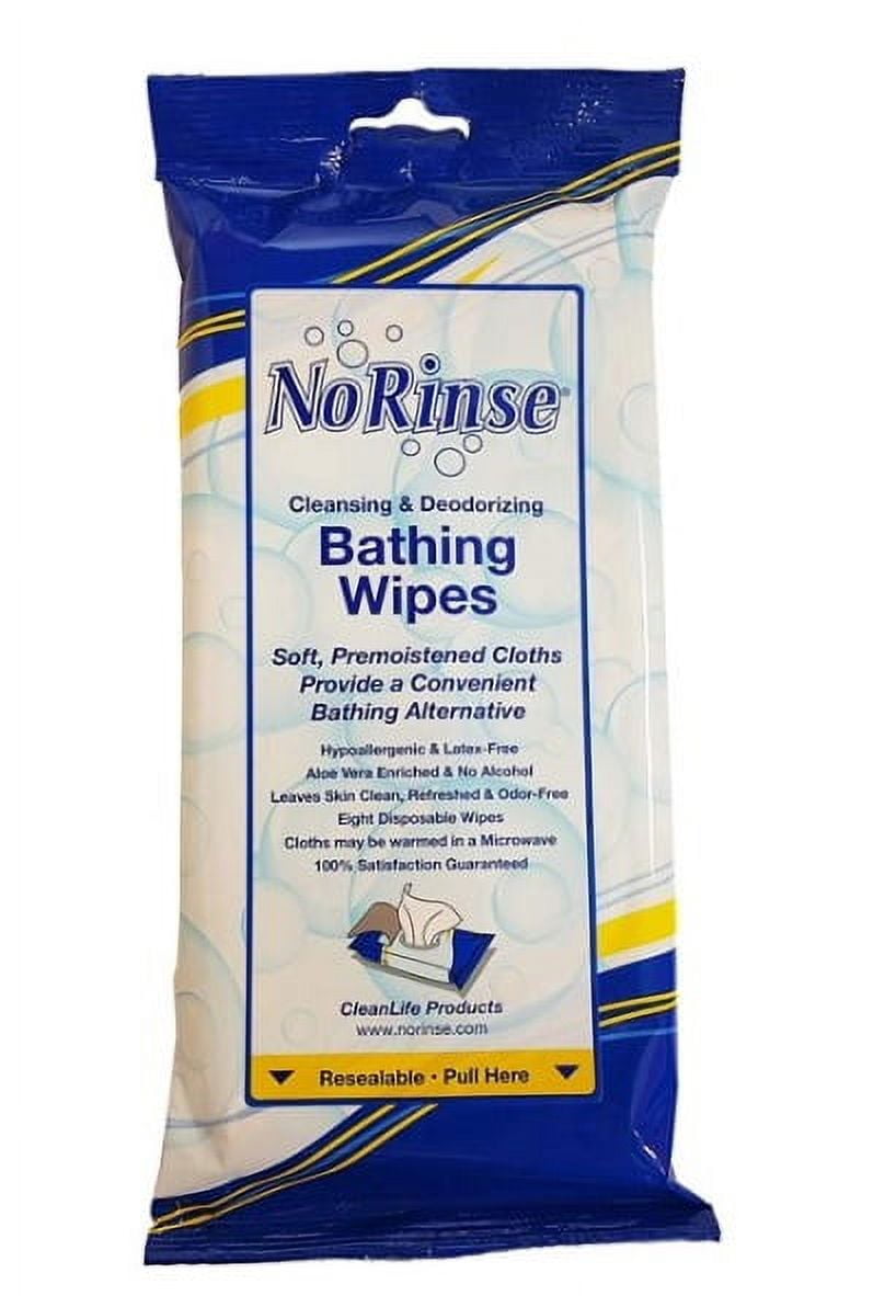 CleanLife No Rinse Full Body Bathing Wipes for Adults, Seniors, Elderly ...