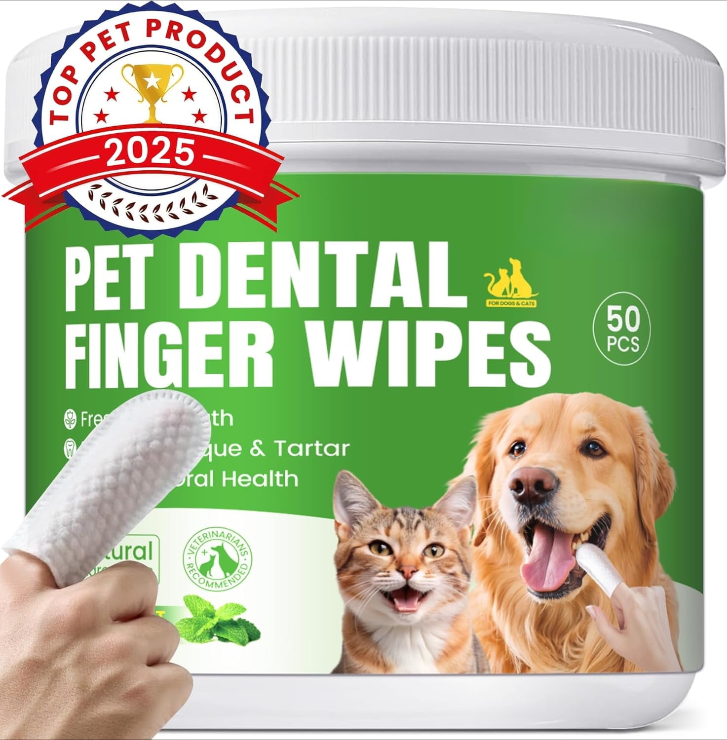 No-Rinse Dog Dental Care Wipes, Cat & Dog tooth brushing kit, Dog Wipes ...