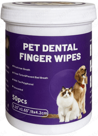 No-Rinse Dog Dental Care Wipes, Cat & Dog tooth brushing kit, Dog Wipes ...