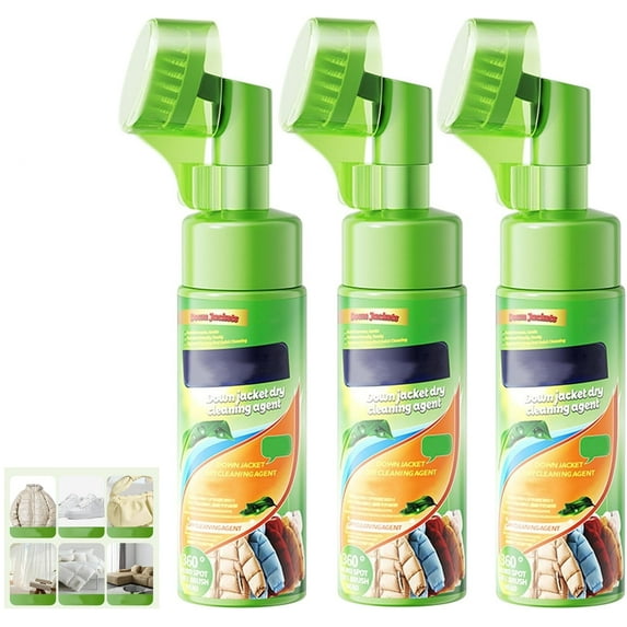 No-Rinse Dry Foam Down Jacket Cleaner with Brush | Multi-Purpose Stain ...