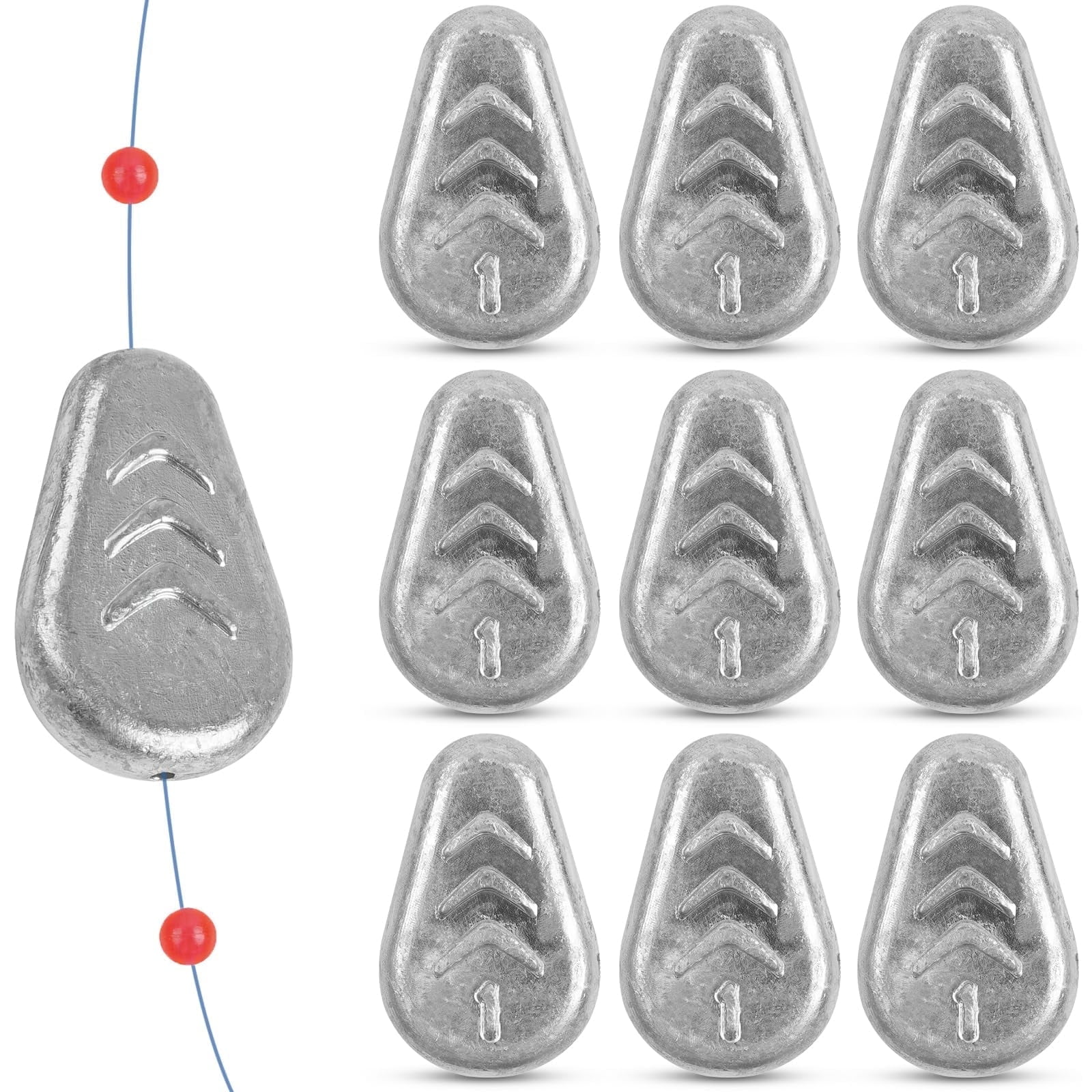 No Roll Sinker Fishing Weights, No Snag Flat Inline Catfish Sinkers ...